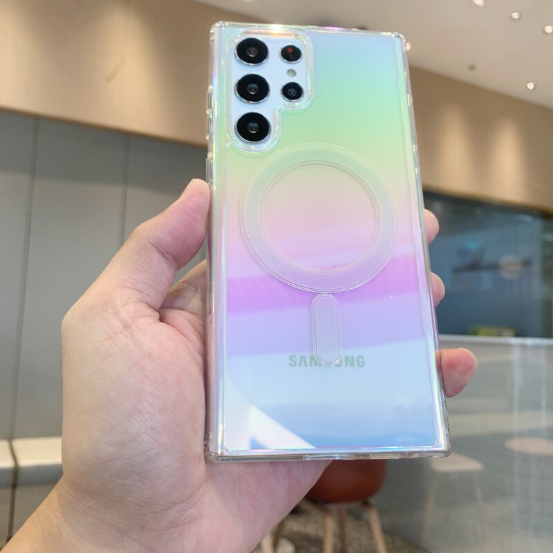 Laser Gradient Clear MagSafe Samsung Galaxy Case – HoHo Cases