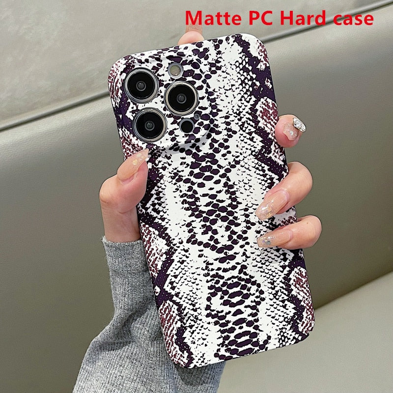 Luxury Chic Snake Texture Leather iPhone Case – HoHo Cases