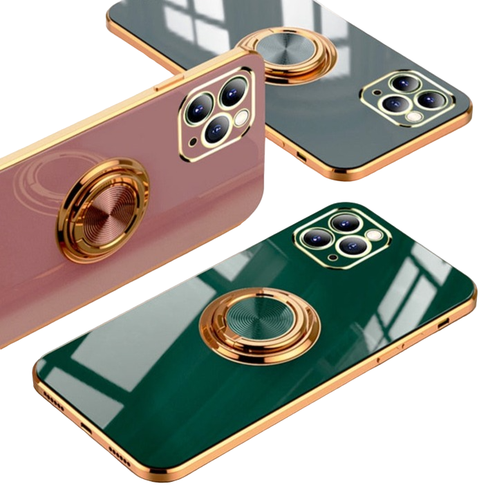 Gold Plating iPhone Cases with Ring Holder | HoHo Cases