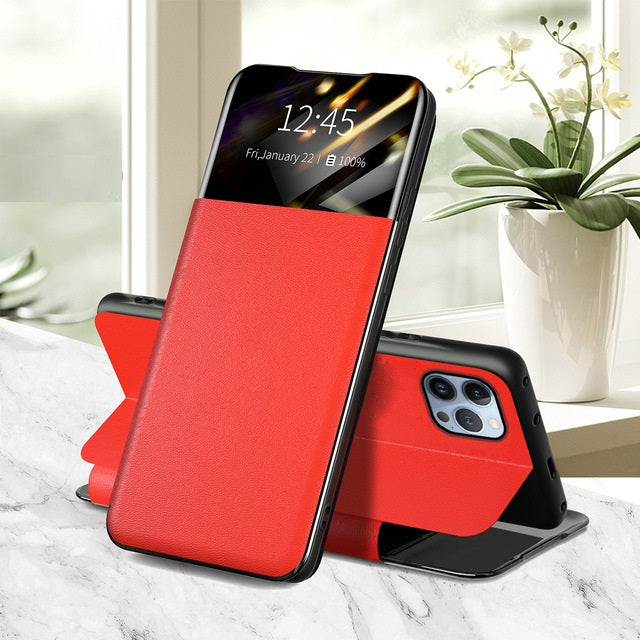 Smart Sleep Window-View Leather Google Pixel Case – HoHo Cases