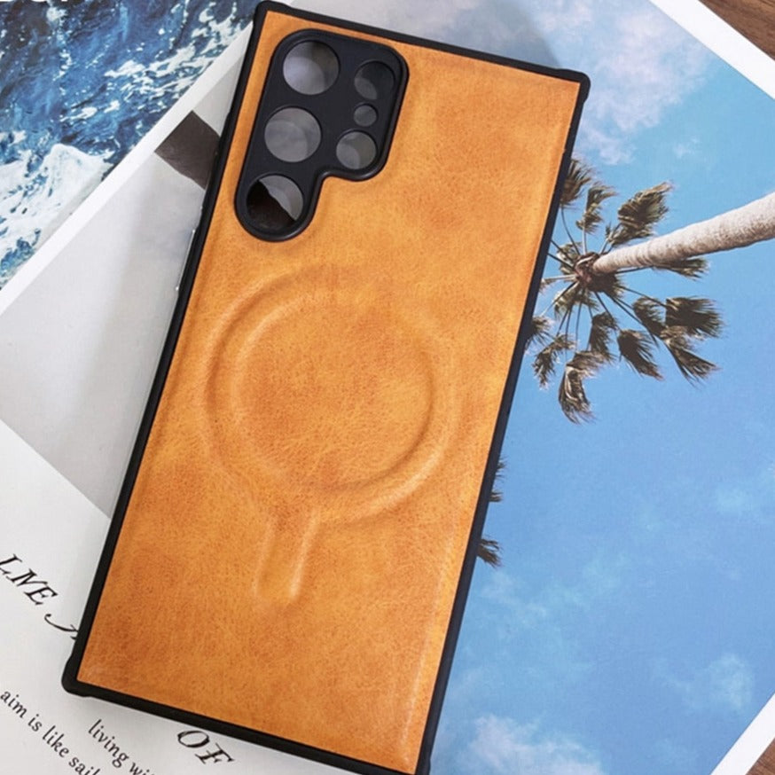 Leather Camera Protection MagSafe Samsung Case – HoHo Cases