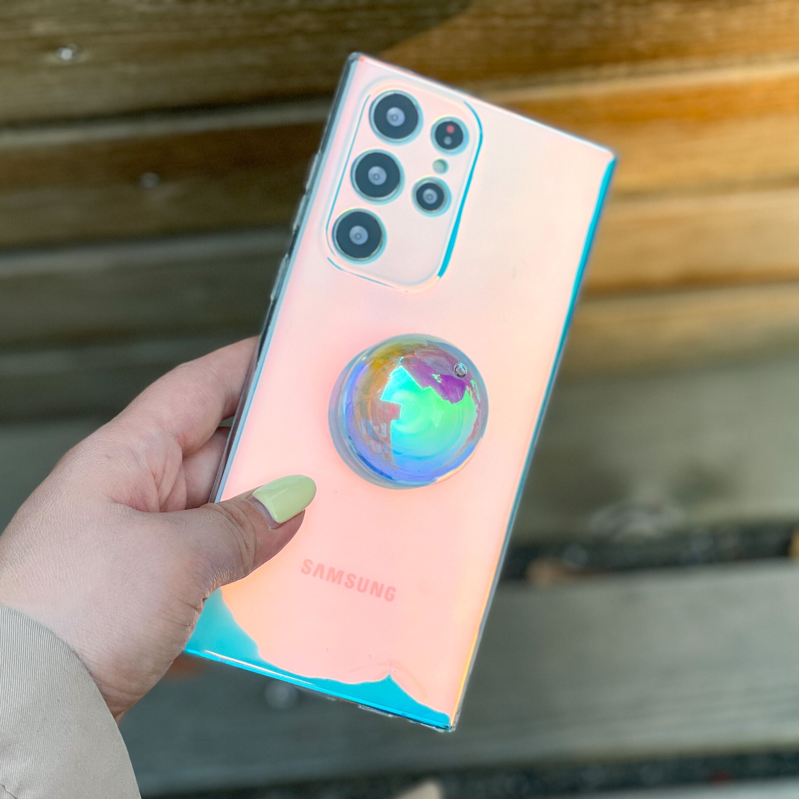 Laser Crystal Clear Samsung Case with Ball Grip – HoHo Cases